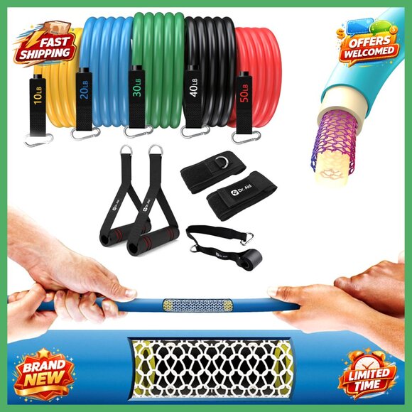 Other | 5 Stackable Resistance Bands Set With Handles Latex Fullbody ...